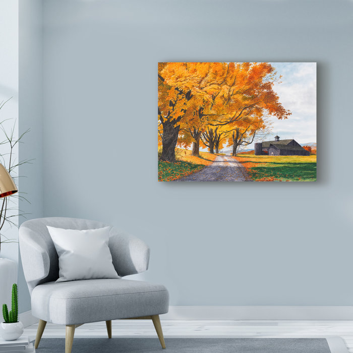 Charlton Home® 'Golden Maples' Photographic Print on Wrapped Canvas | Wayfair